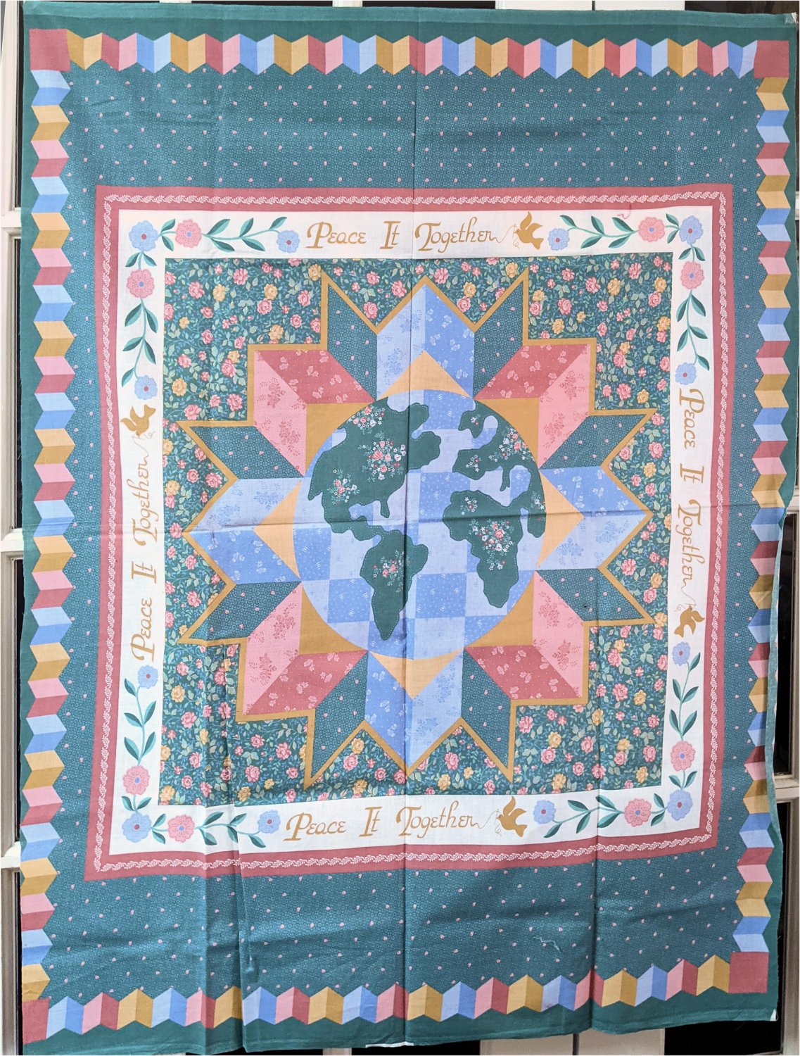 PEACE IT TOGETHER Hanging Wall Panel Quilt Design 34 X 45