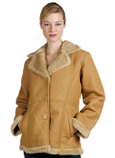 BABA JOON FAUX SUEDE BUTTON-FRONT FUR COLLAR COAT L NWT