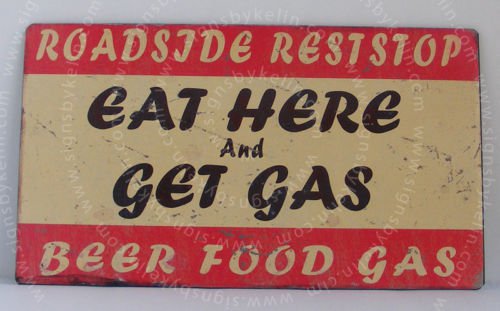 Roadside Rest Stop Metal Sign