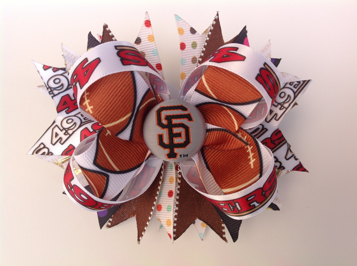SF-49ERS Stacked Hair Bow, Sport Multiple Color Hair Bow