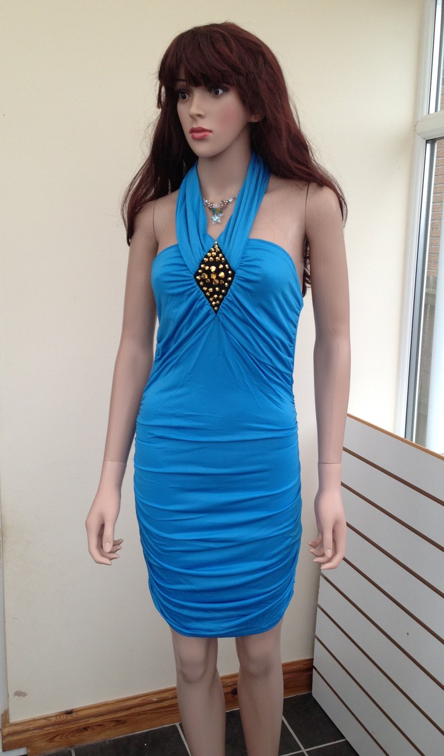 N332(BL) New Hot Sexy Blue Fashion Party Evening Club Dress £9.99/ Free ...