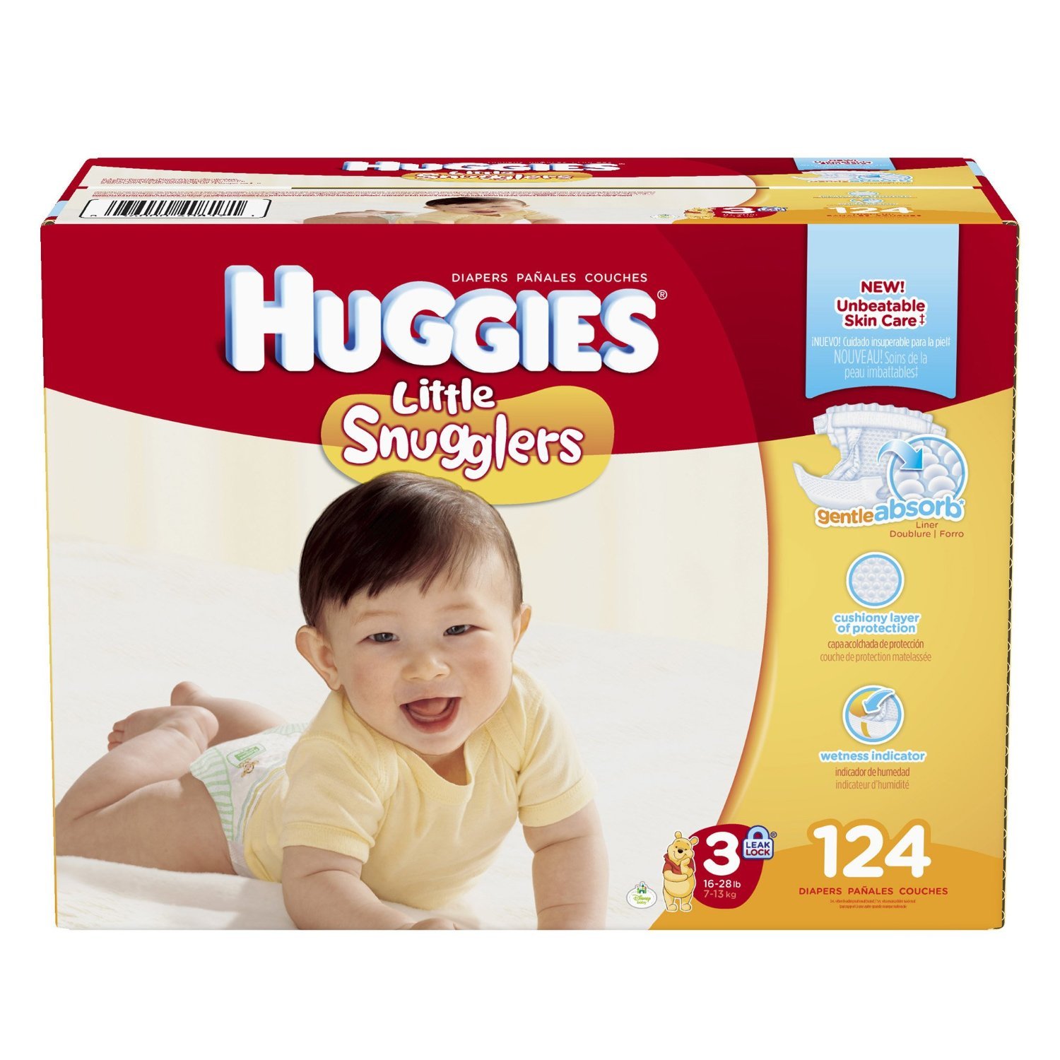 Huggies Little Snugglers Diapers Size 3 - 124 Count (FREE SHIPPING)