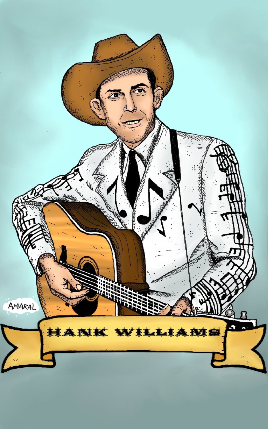Hank Williams Amaral Cartoons Poster