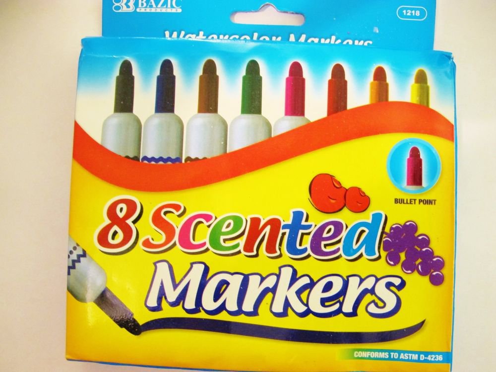 Water Color Markers 8 Scented Markers arts & craft supplies 8pcs colorful