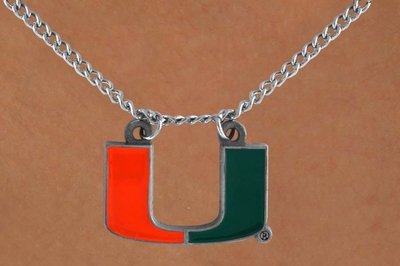 SWW15174N - UNIVERSITY OF MIAMI HURRICANES CHAIN NECKLACE