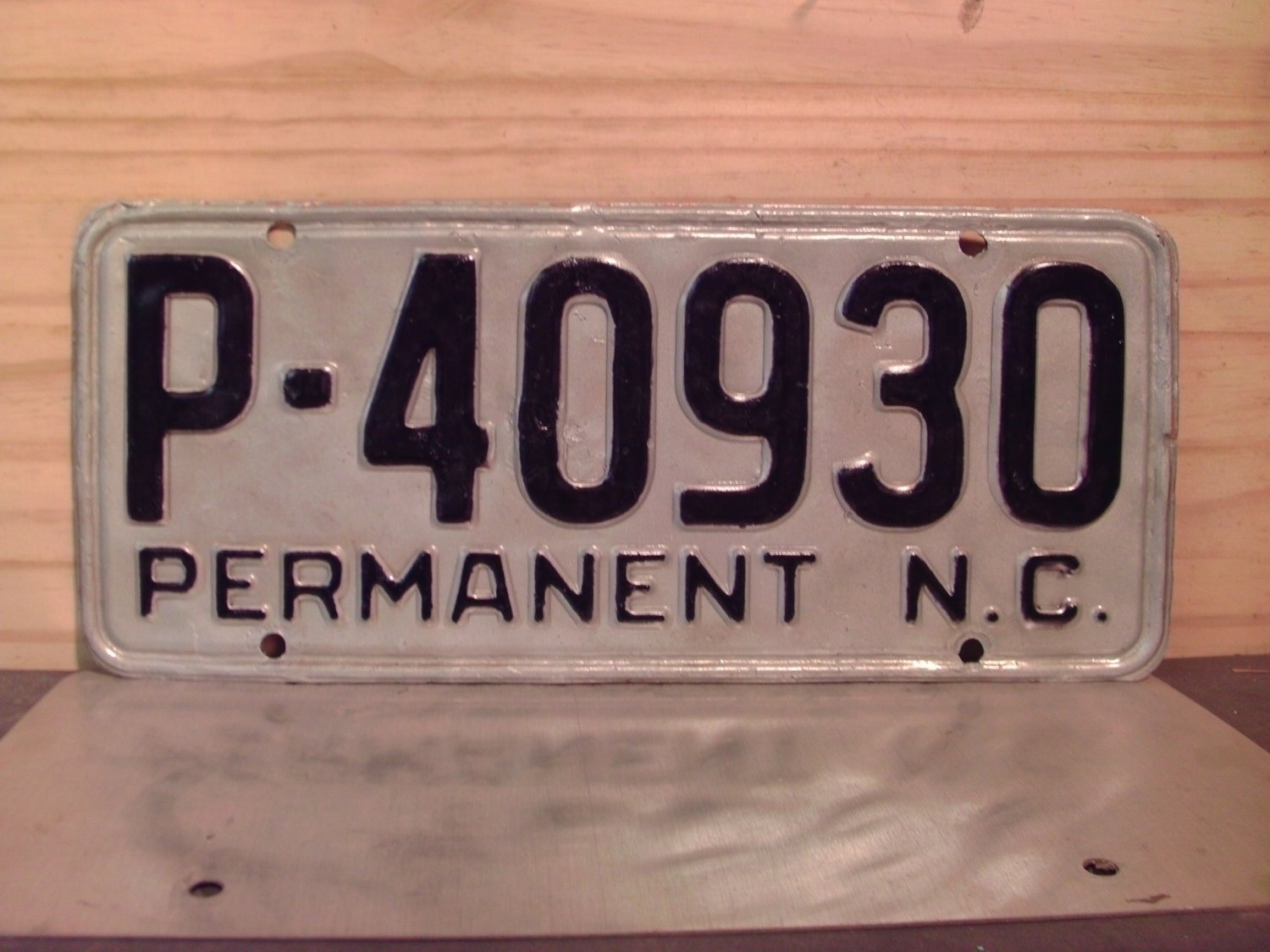 1950s North Carolina Permanent License Plate NC #P-40930