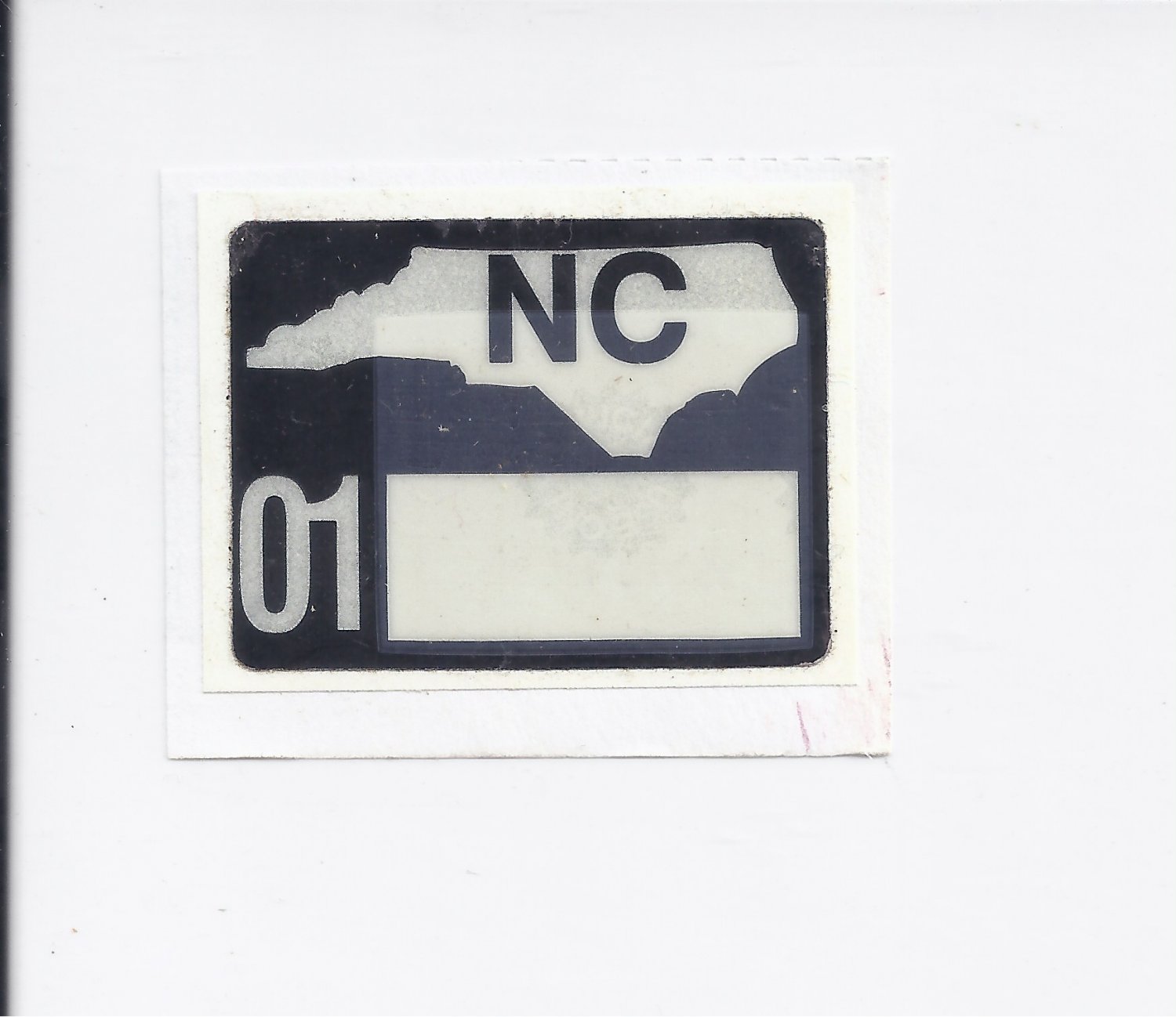 2001 North Carolina NC NOS License Plate Validation Sticker