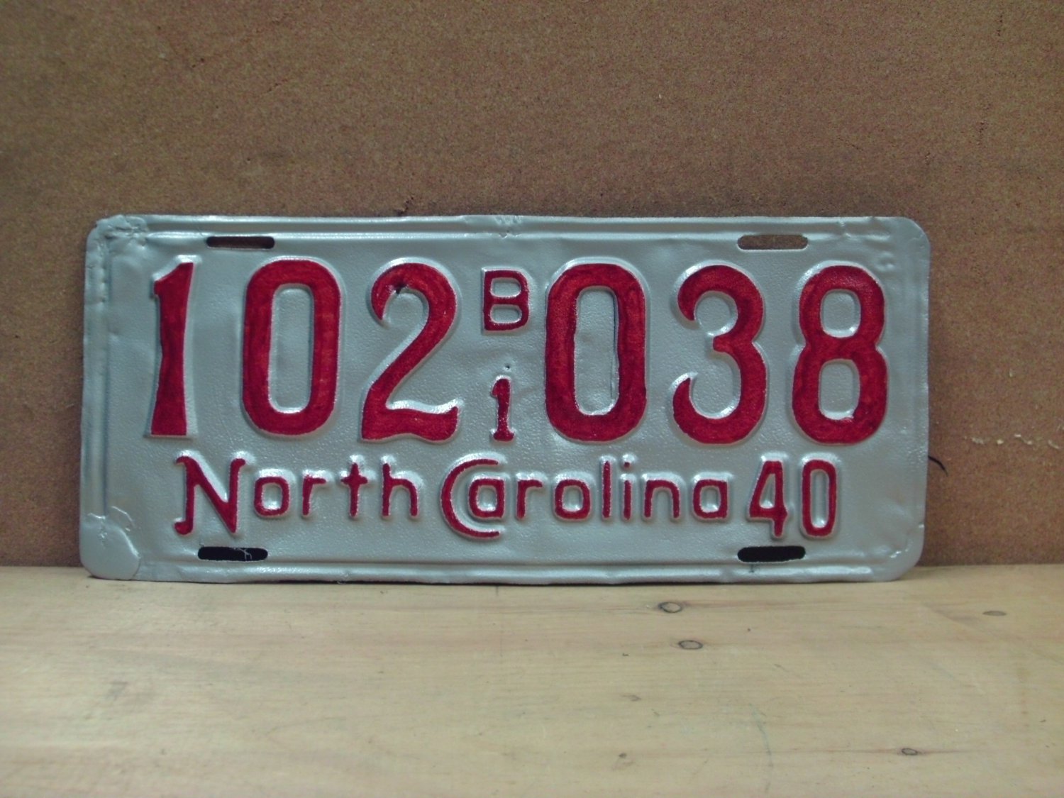 1940 North Carolina NC Rat Rod Truck License Plate 102-038 YOM