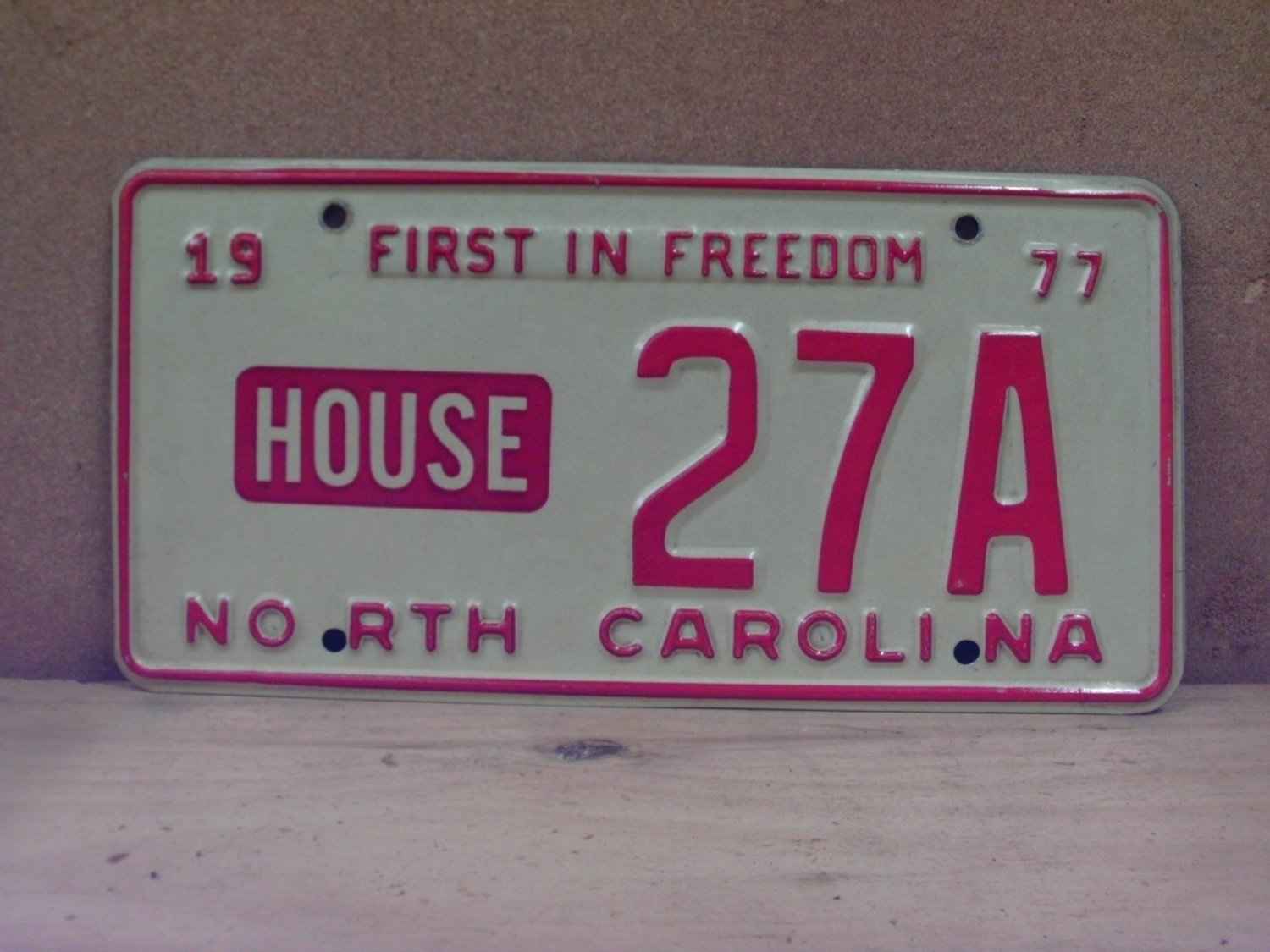 1977 North Carolina NC State House License Plate 27A NCG1