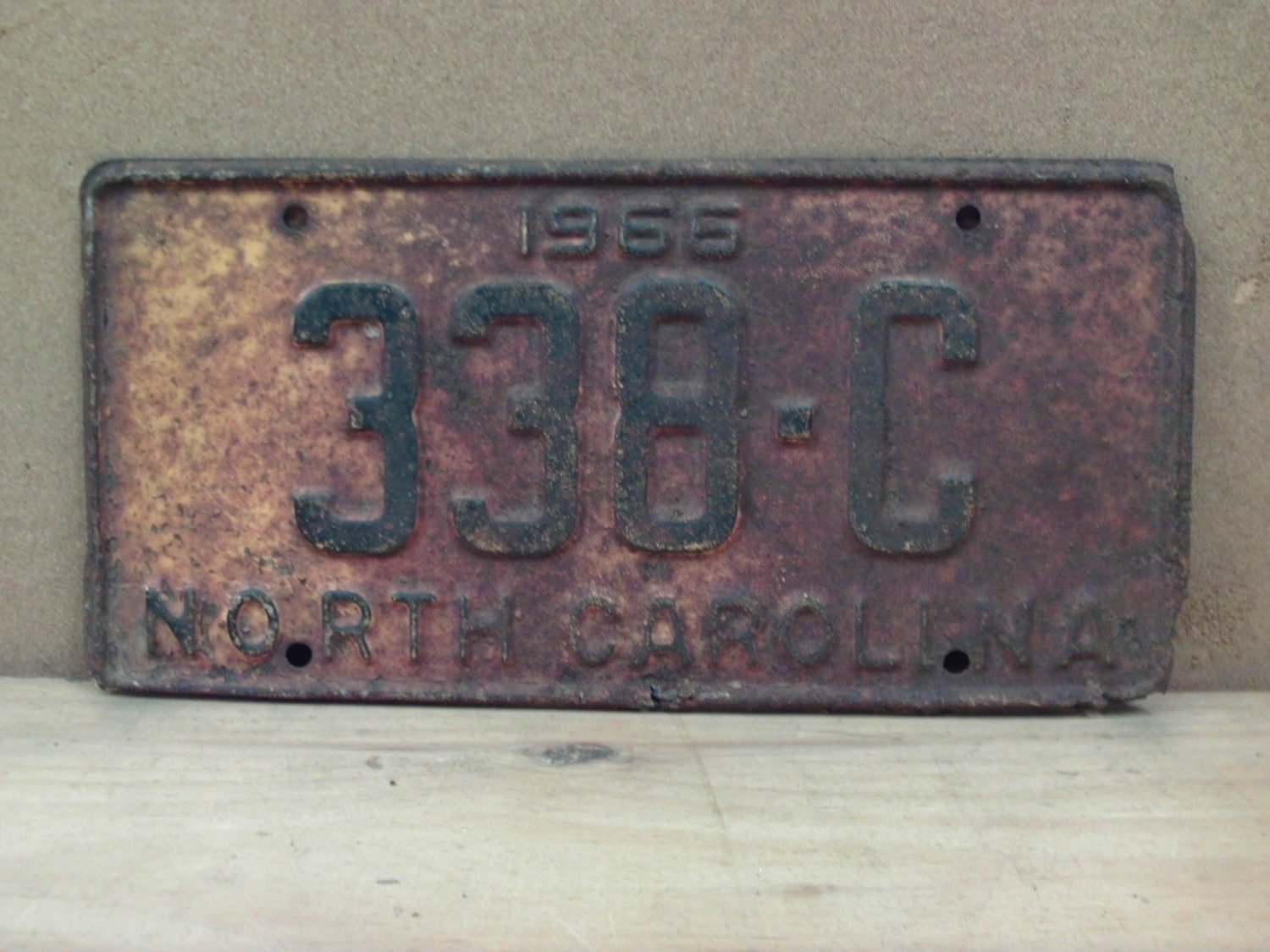 1966 North Carolina Rental Car U-Drive-It License Plate Tag NC #338-C G ...