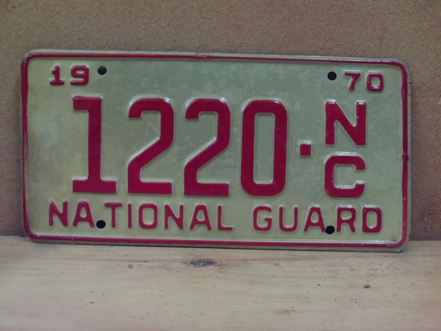 1970 North Carolina NC National Guard License Plate 1220NC NCM1