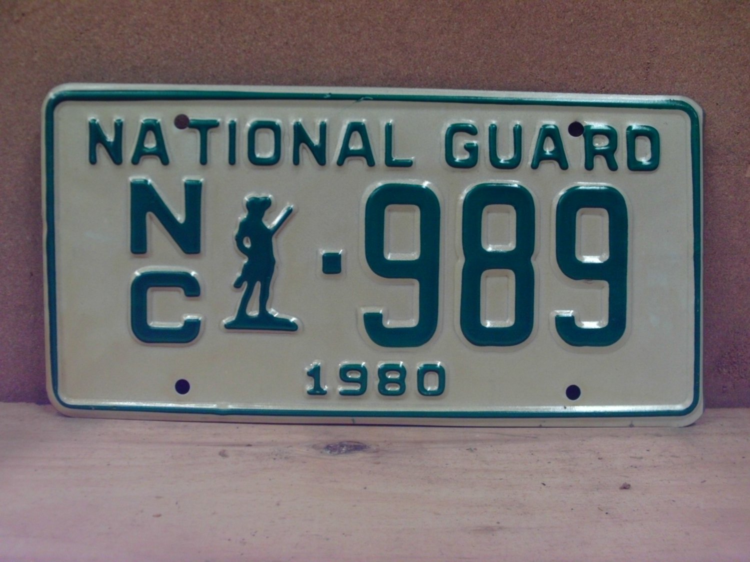 1980 North Carolina NC National Guard License Plate NC-989 Mint! NCM1
