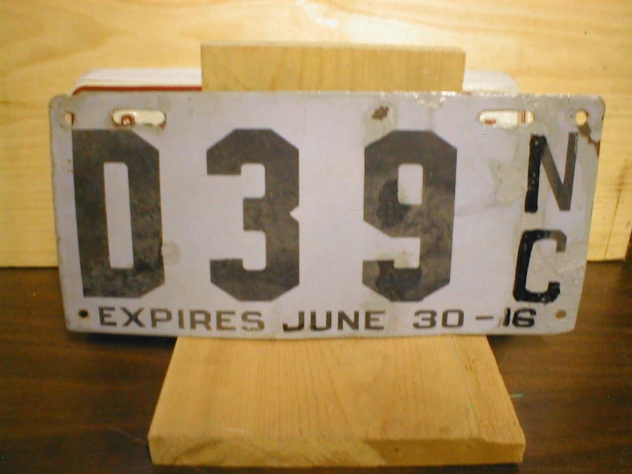 6-30-1916 North Carolina Dealer License Plate NC D-39 NCD1 VG