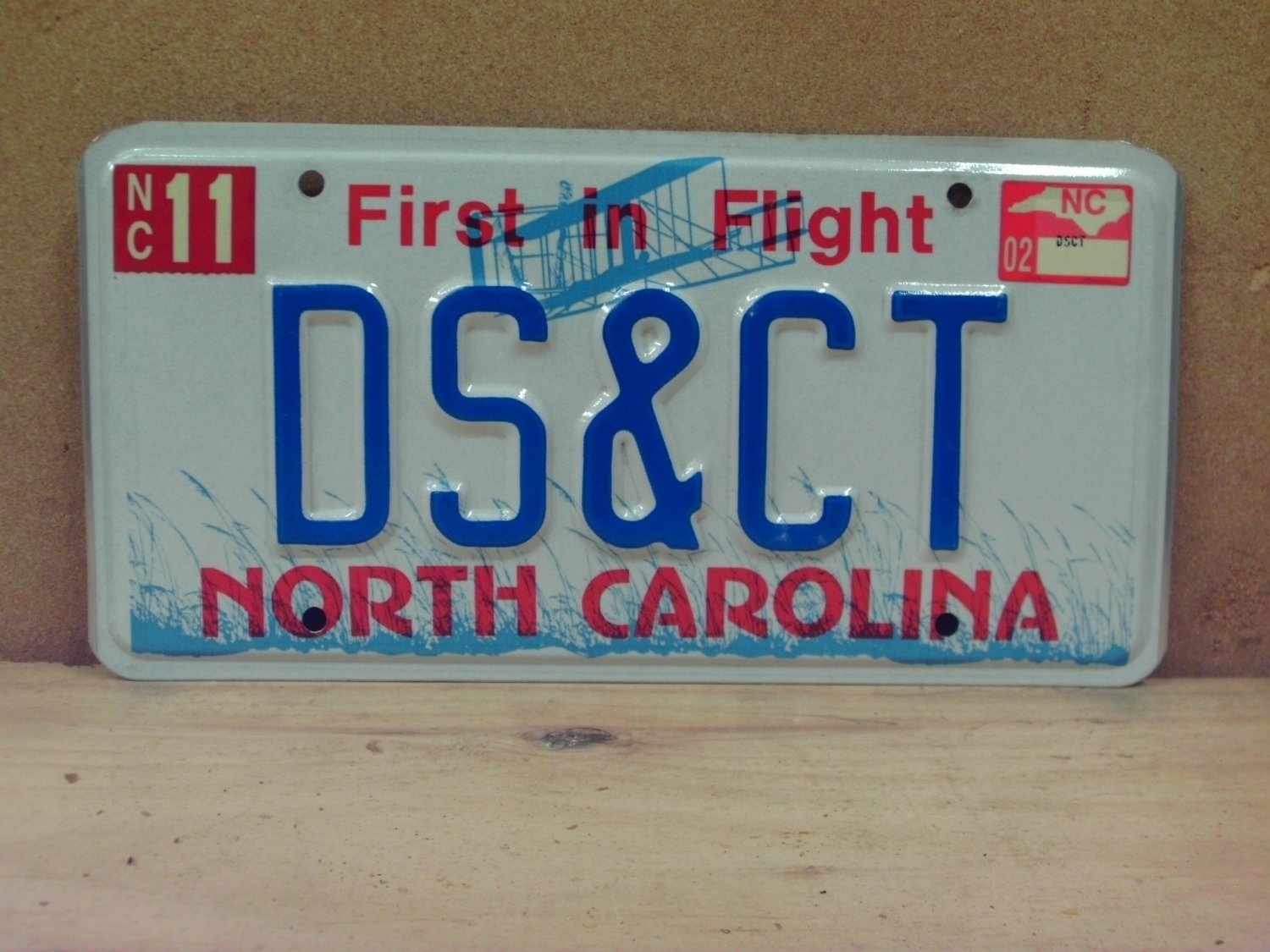 2002 North Carolina Vanity License Plate NC DS&CT NCT1