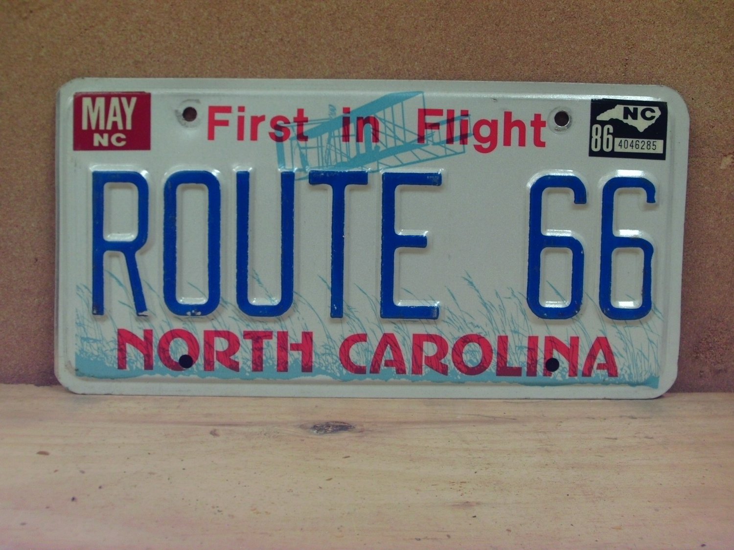1986 North Carolina Vanity License Plate NC ROUTE 66 NCT1