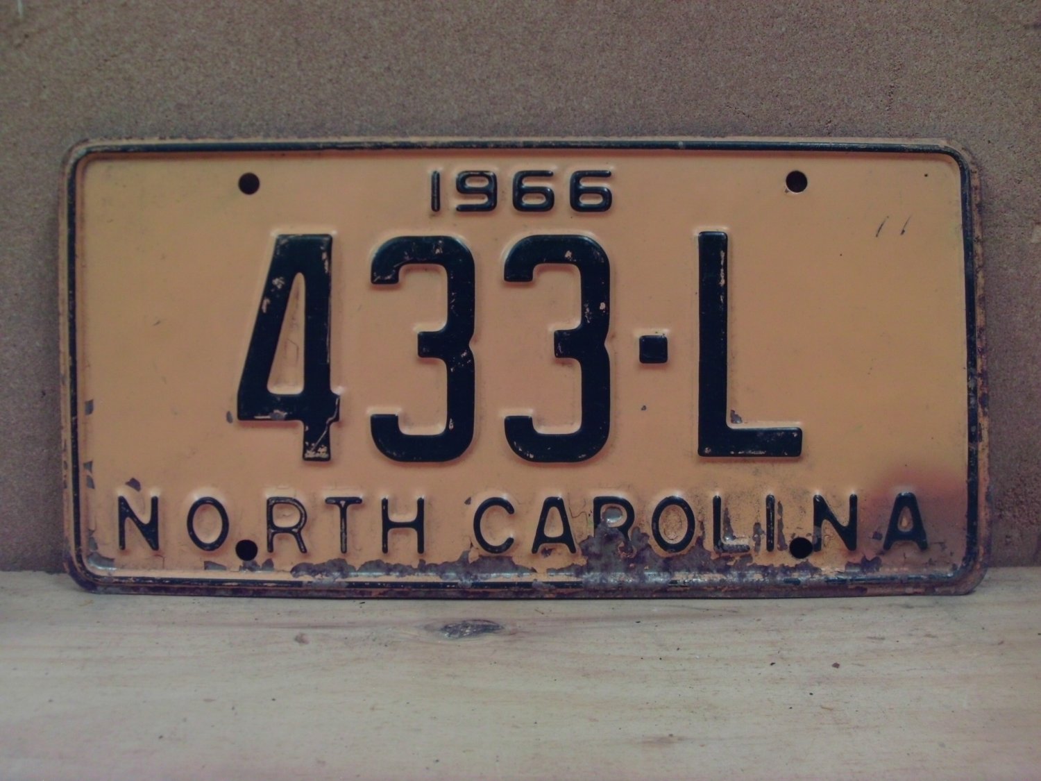 1966 North Carolina Transporter License Plate NC 433-L NCC2