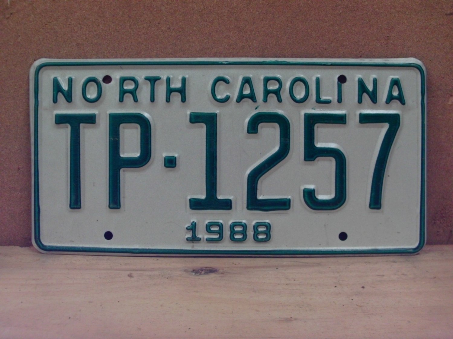 1988 North Carolina Transporter License Plate NC TP-1257 NCC2