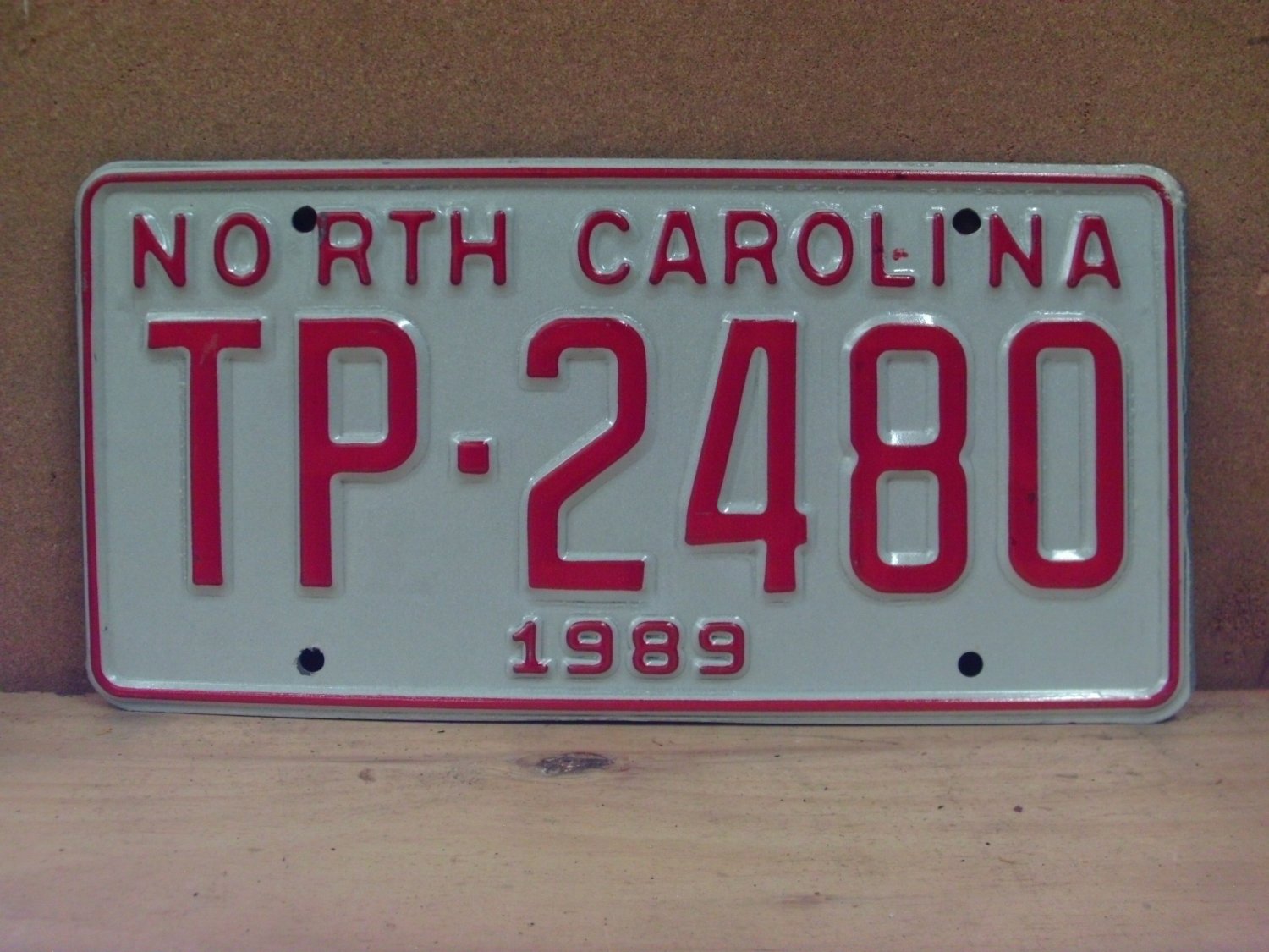 1989 North Carolina Transporter License Plate NC TP-2480 NCC2