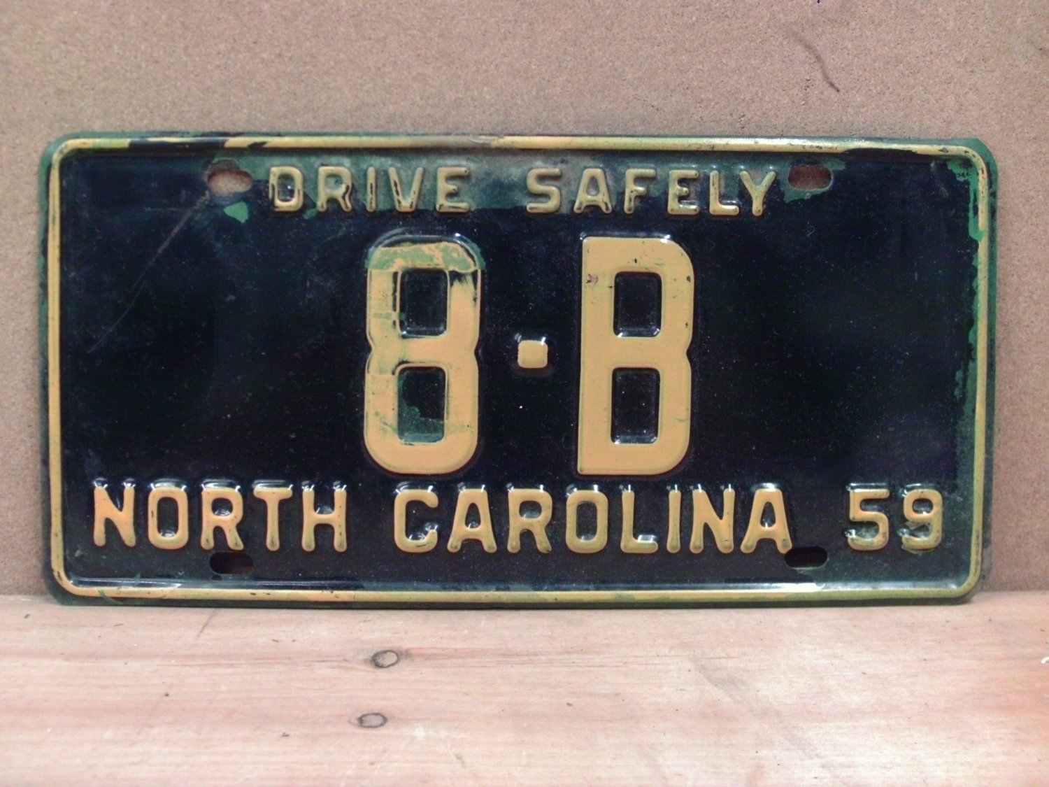 1959 North Carolina Bus License Plate Tag NC #8-B NCB4