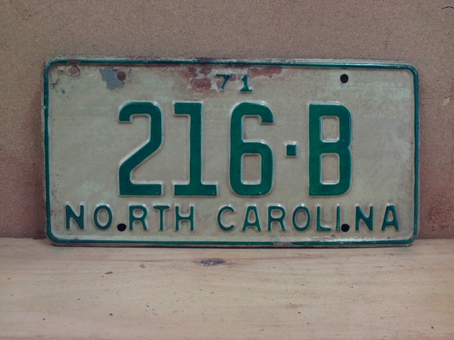 1971 North Carolina Bus License Plate Tag NC #216-B NCB4