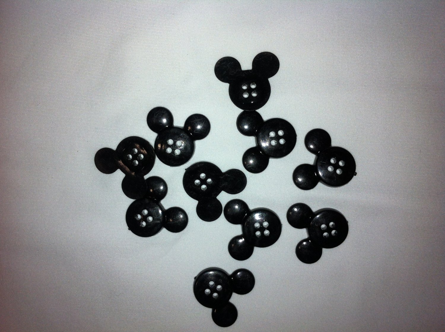 Mickey Mouse Black Plastic Buttons - Sewing Craft Supplies