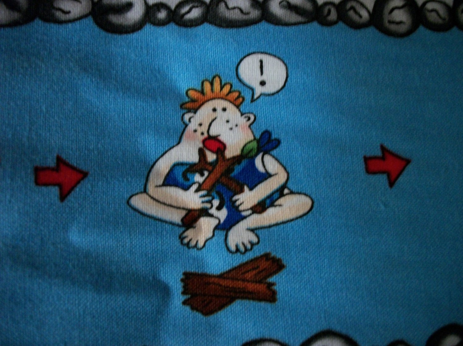 The Funniest Caveman Cotton Fabric - Sewing craft supplies