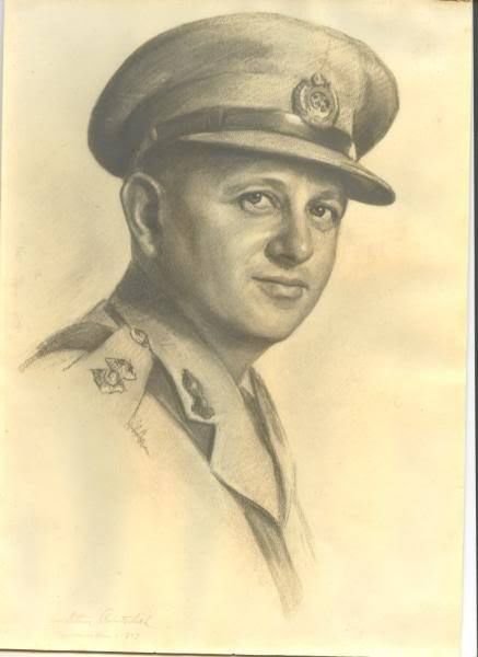PALESTINE BRITISH ARMY LIEUTENANT DRAWING 1943