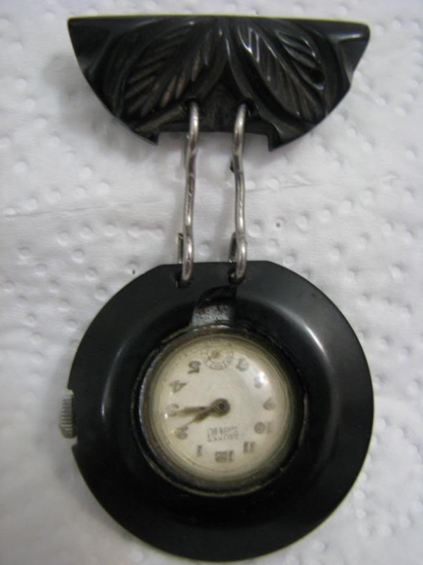 Antique Bruner Master-Bilt by Gothic Watch Co Bakelite Skeleton Brooch ...