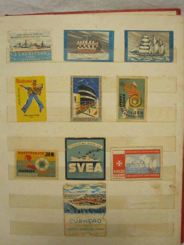 LOT #11 OF 10 VINTAGE RARE MATCHBOX LABELS SHIPS NAVY