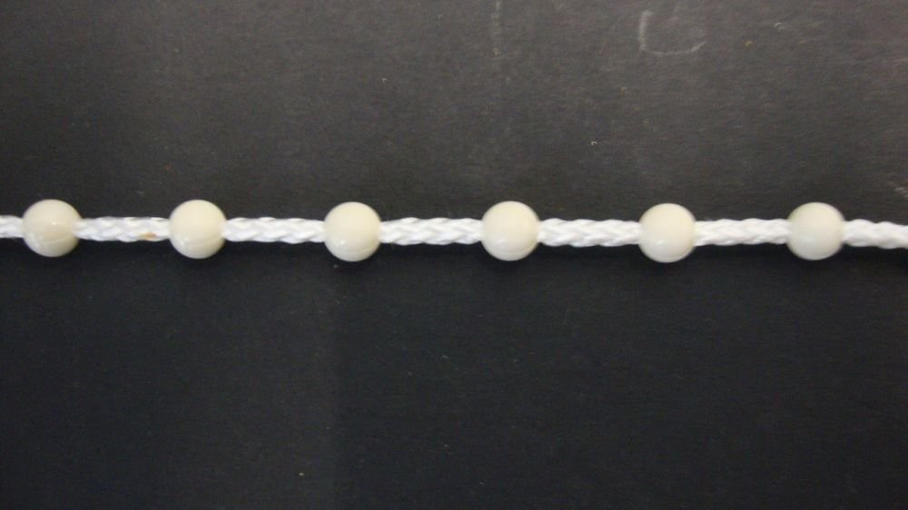 10 FEET : Ivory Plastic Beaded Chain #10 FAR SPACING for Roller Shades