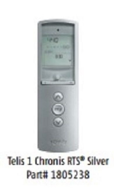 1 QTY: SOMFY Telis 1 Chronis RTS Remote w/Timer, in Silver (#1805238)