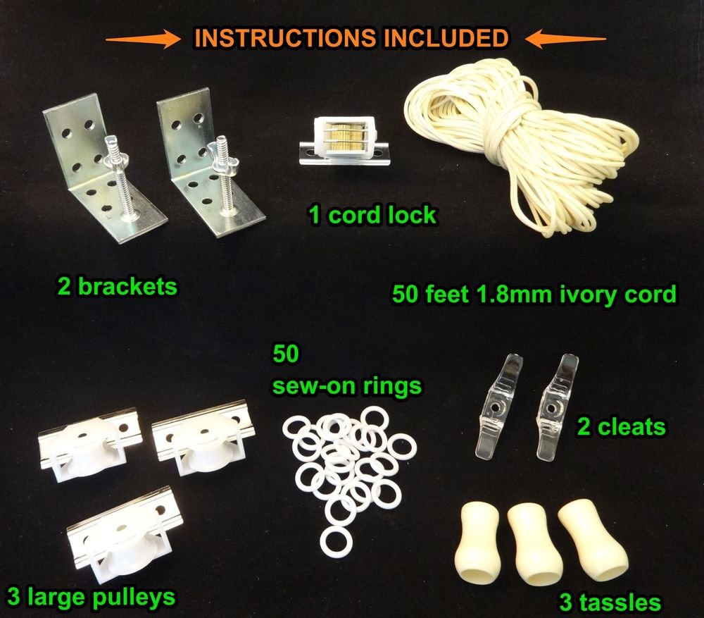 All-in-One ROMAN SHADE HARDWARE KIT, in IVORY (for shades up to 48 ...