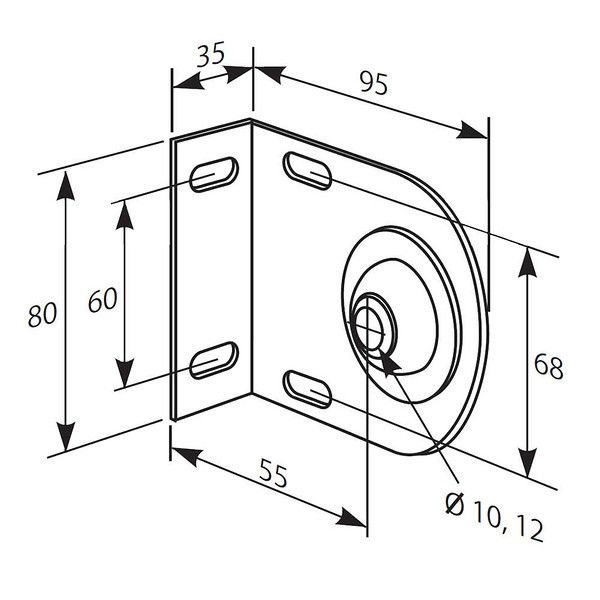 Somfy LT50 Idler Bracket with 10mm Hole Nylon Bearing for 500 Series