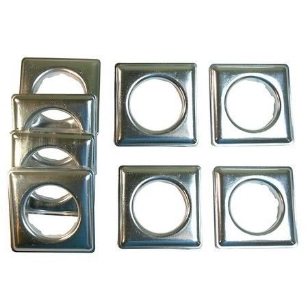 Easy-Set Metal, #12 Square Grommet, 1 9/16", 8 Sets, POLISH SILVER