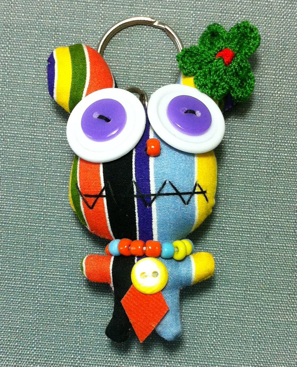 Funky Rabbit Animal Stripes Vintage Fabric Doll Funny Keyring Keychain ...