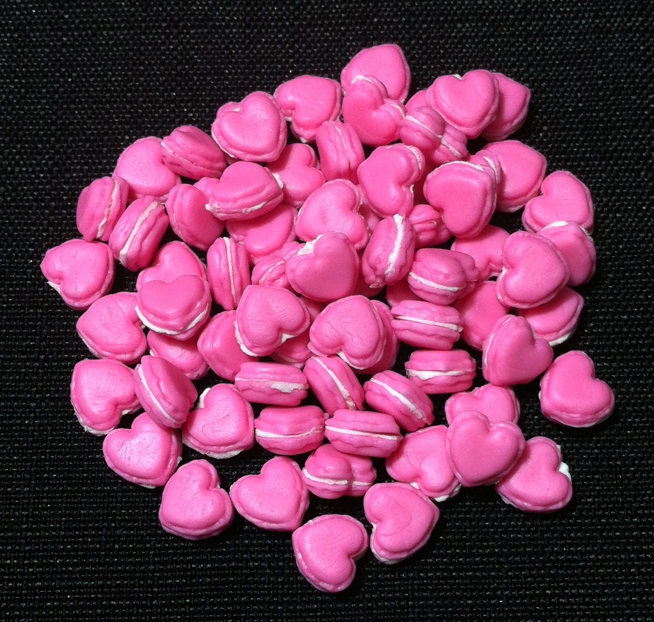20 Macarons Macaroons Food Heart Pink Cookies Tiny Food Clay Fimo ...
