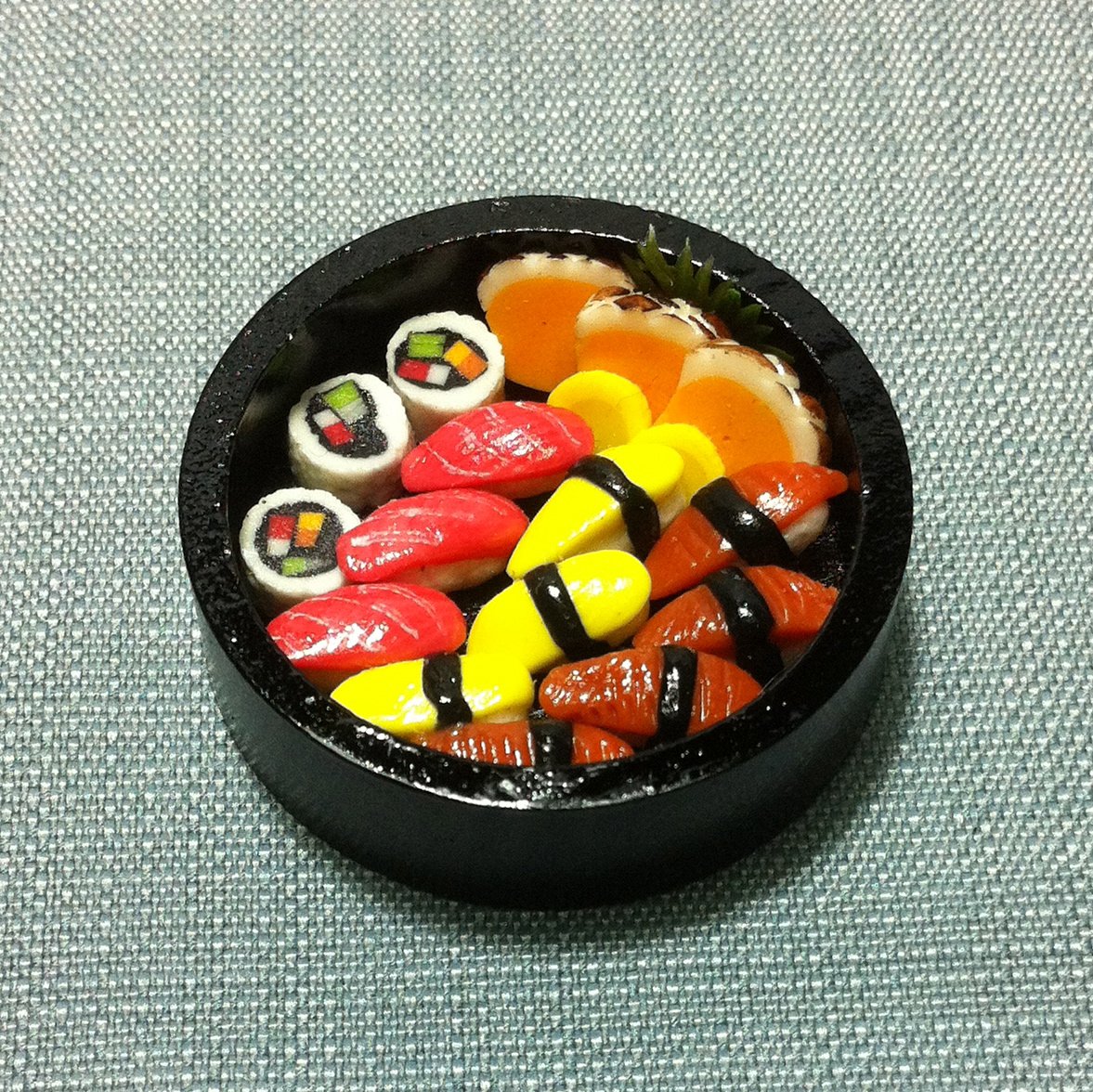 1 Sushis Set Japanese Tray Fish Japan Food Clay Fimo Dish Miniature ...