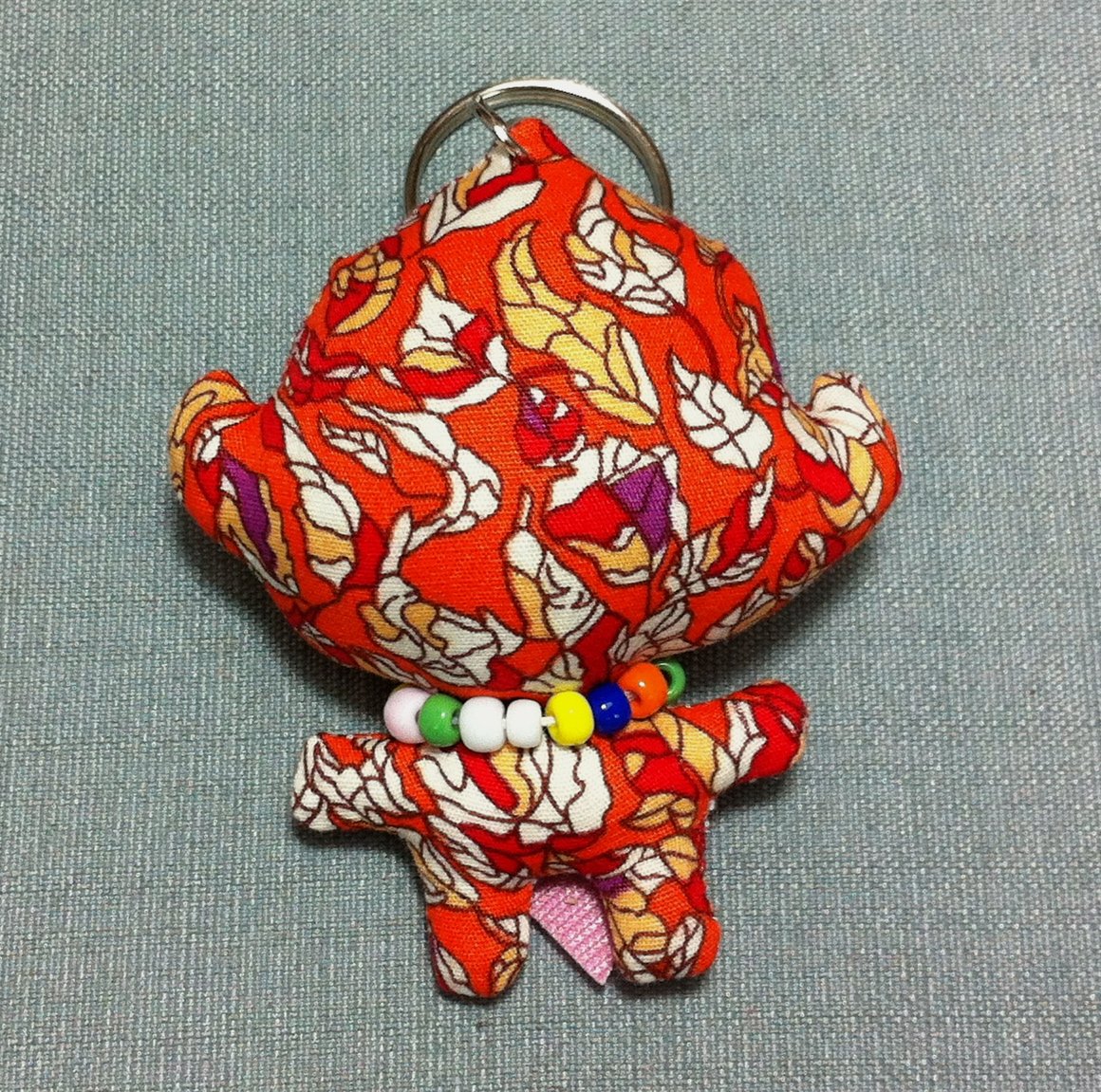 Funky Monkey Animal Orange Vintage Fabric Doll Funny Keyring Keychain ...