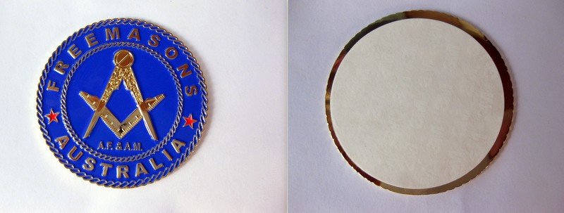 Masonic Mason FREEMASONS AUSTRALIA Masonic metal emblem sticker 2.5 inch