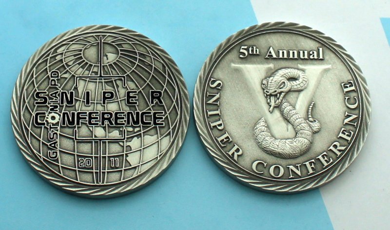 Challenge Coin Gastonia Police Sniper Conference in Gastonia cobra snake