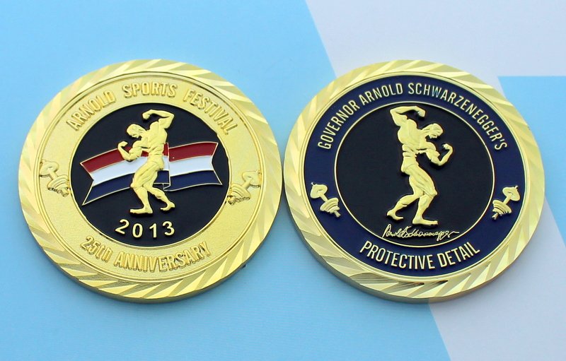 GOV Challenge Coin Arnold Schwarzenegger PROTECTIVE DETAIL Security 2 Inch