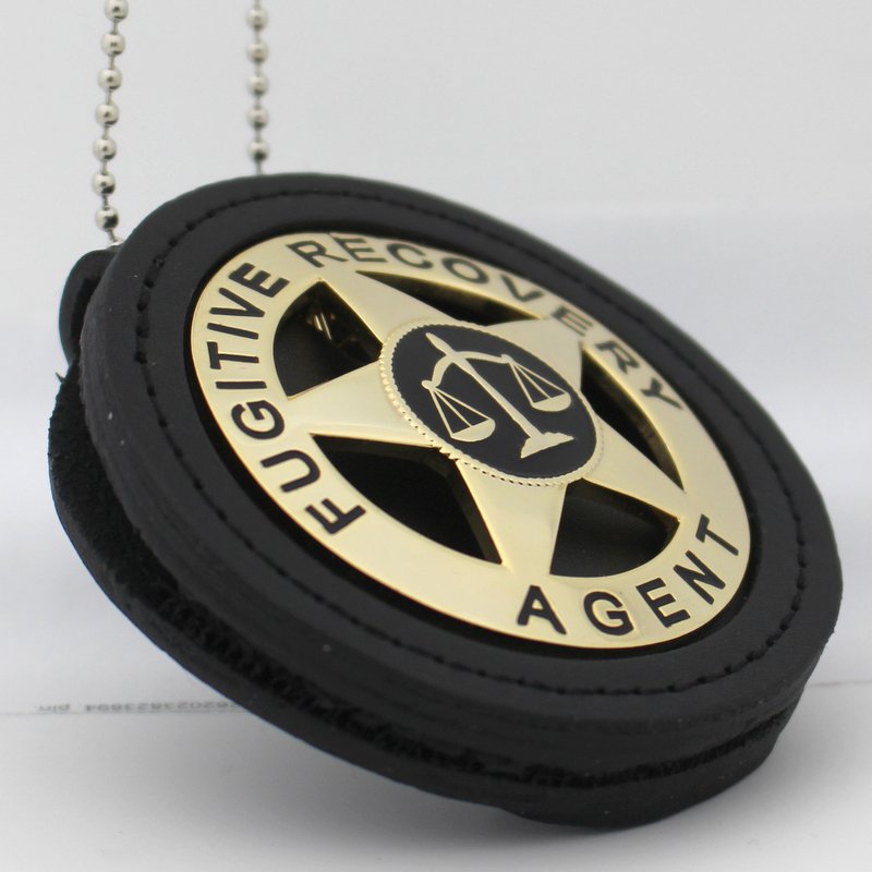 Fugitive Recovery Agent Metal BADGE 2 1/4 inch & Holder