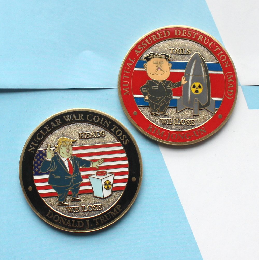 Challenge Coin Kim Jong Un Nuclear North DPRK KOREA DONALD TRUMP FACE OFF
