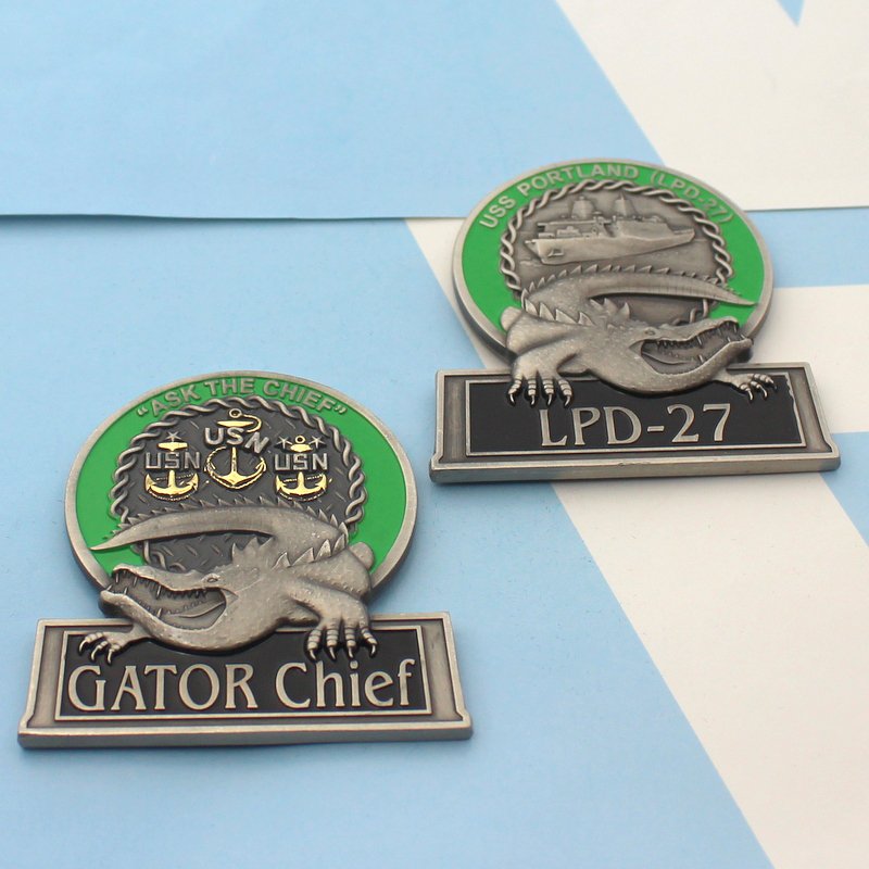 challenge coin USS Portland (LPD-27) gator chief