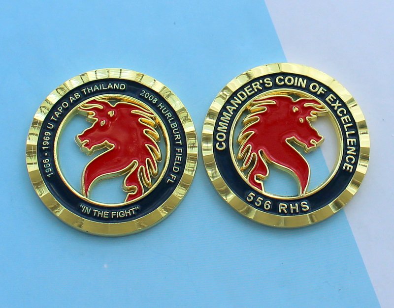 Challenge Coin Red Horse Squadron Commander Air Force Thailand 556 Rhs