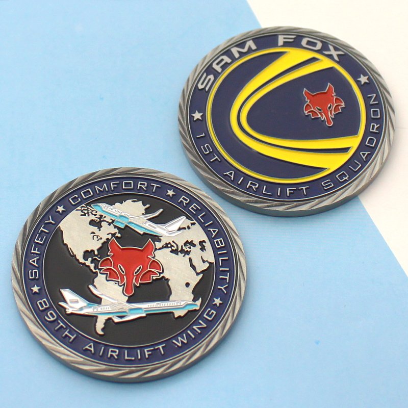 Challenge Coin 1st Airlift Squadron Sam Fox Air Force One 89th Airlift Wing