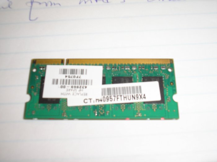 SAMSUNG 512MB 2Rx16 PC2-5300S-555-12-A3 LAPTOP RAM MEMORY - WORKING!