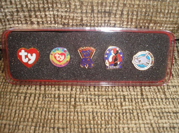 TY BEANIE BABIES OFFICIAL CLUB COLLECTOR'S LAPEL PIN SET with FLASH ...