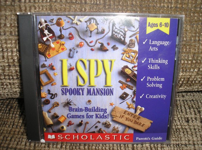 I SPY SPOOKY MANSION GAME on CD for WINDOWS-BRAIN-BUILDING GAME FOR KIDS!