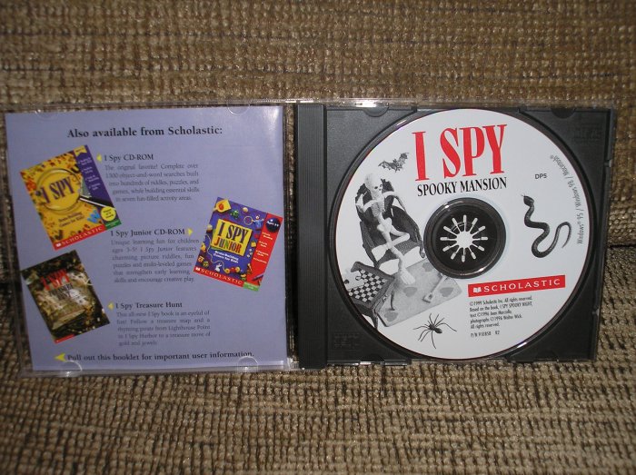 I SPY SPOOKY MANSION GAME on CD for WINDOWS-BRAIN-BUILDING GAME FOR KIDS!